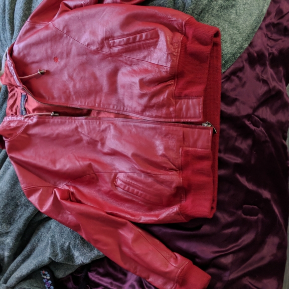 Stacy Adams | Jackets & Coats | Stacey Adams Medium Red Faux Leather ...